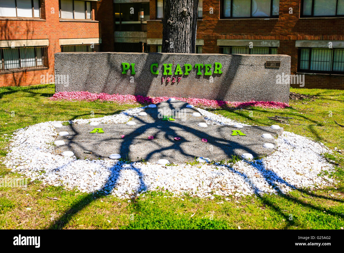 Pi Sorority artwork on Fisk University campus in Nashville, TN Stock ...