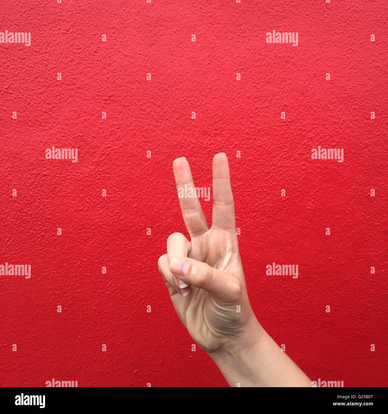 Woman Hand Victory Sign High Resolution Stock Photography and Images ...