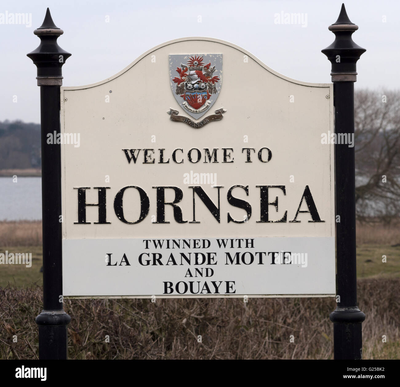 Welcome sign to Hornsea, Yorkshire, England, UK Stock Photo - Alamy