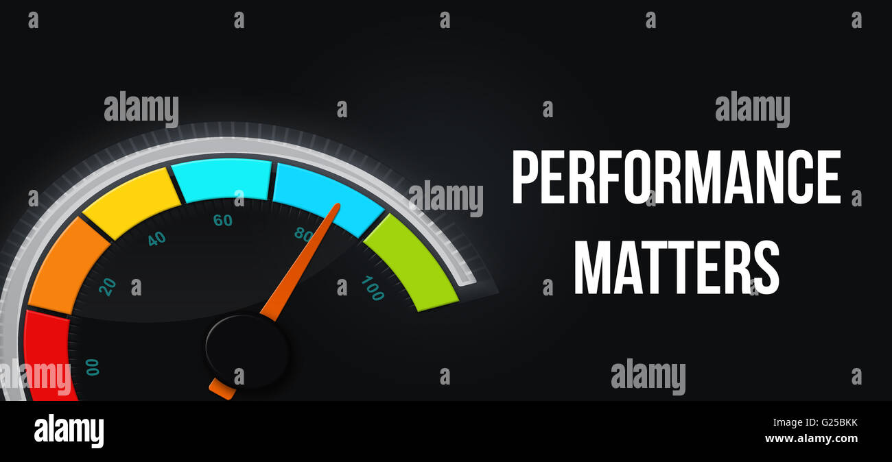 Performance Meter Design on black banner Stock Photo - Alamy