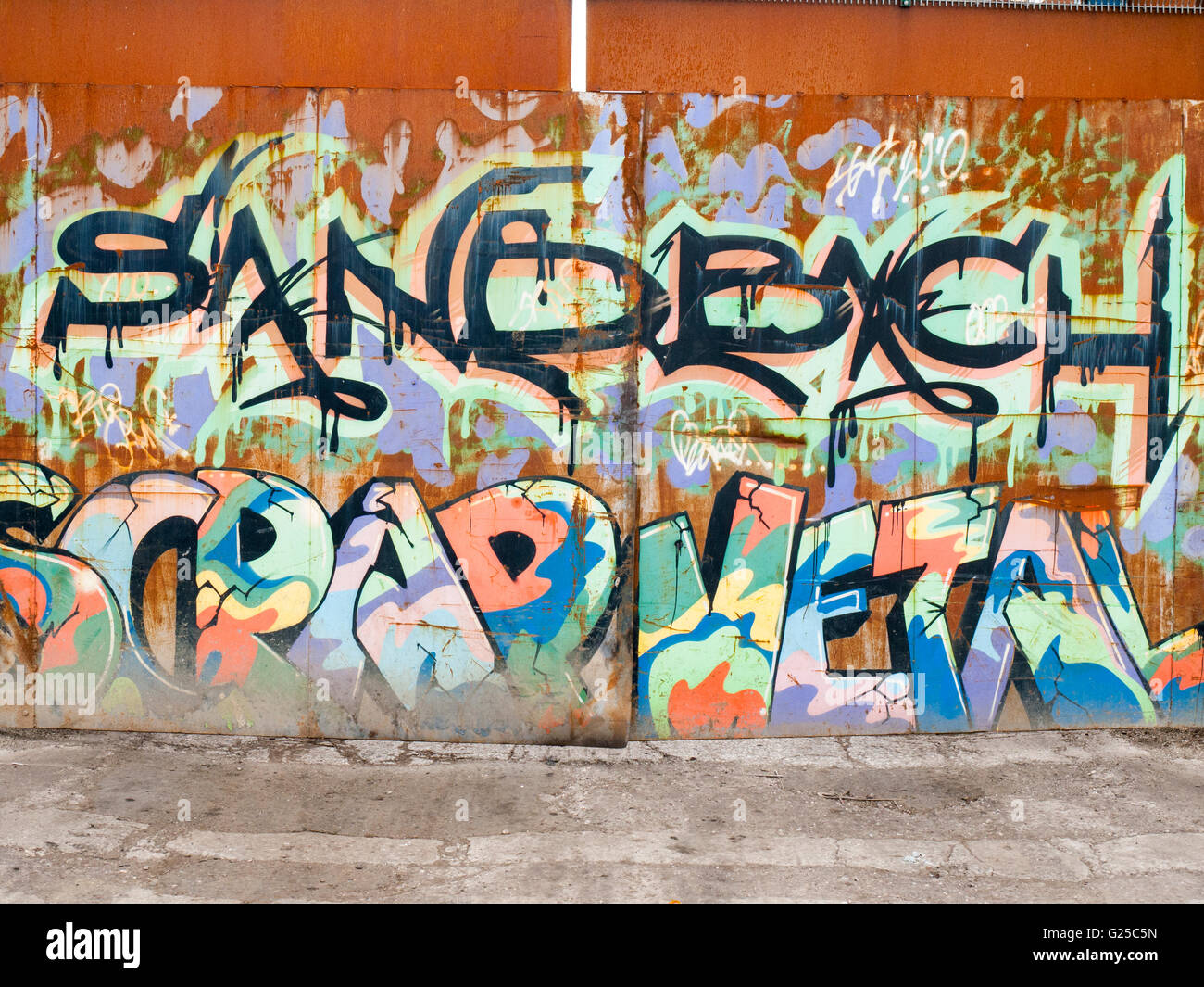 Graffiti on gate Stock Photo - Alamy