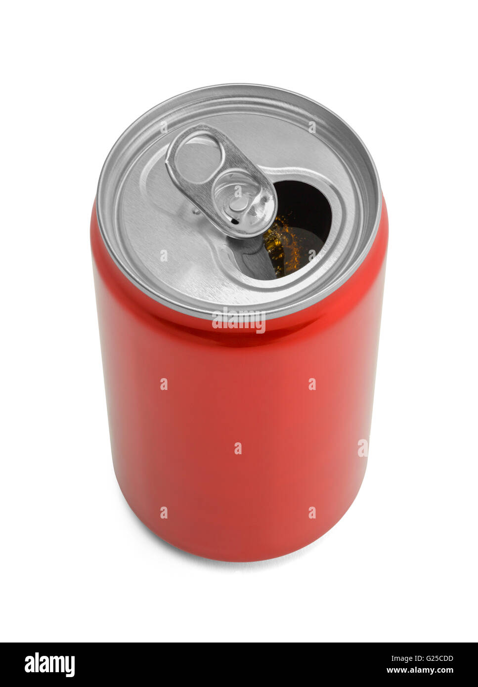 Open Red Soda Can with Copy Space Isolated on White Background Stock ...
