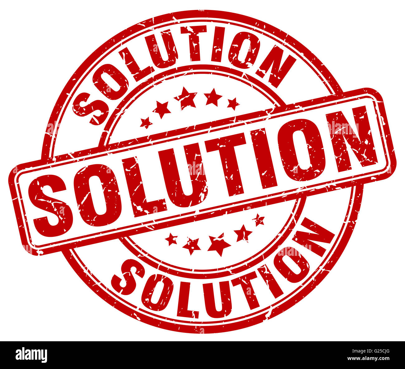 solution red grunge round vintage rubber stamp Stock Photo - Alamy