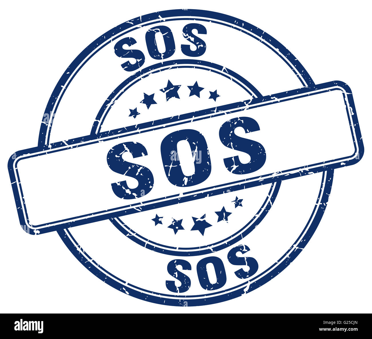 sos blue grunge round vintage rubber stamp Stock Photo - Alamy
