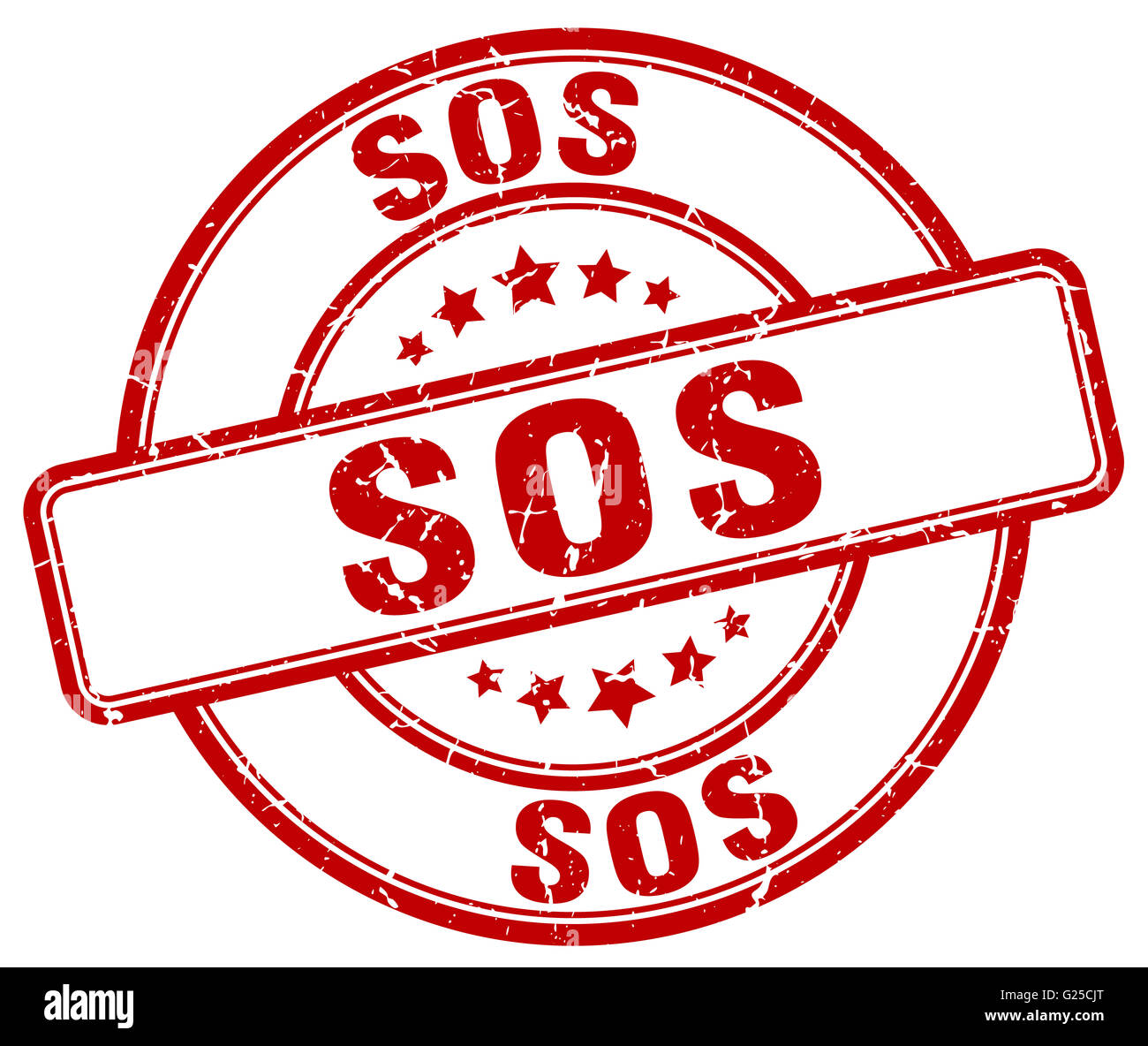 sos red grunge round vintage rubber stamp Stock Photo - Alamy