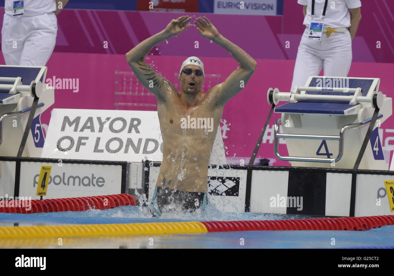 London, England: May 19, 2016 Camille Lacourt french swimmer European ...