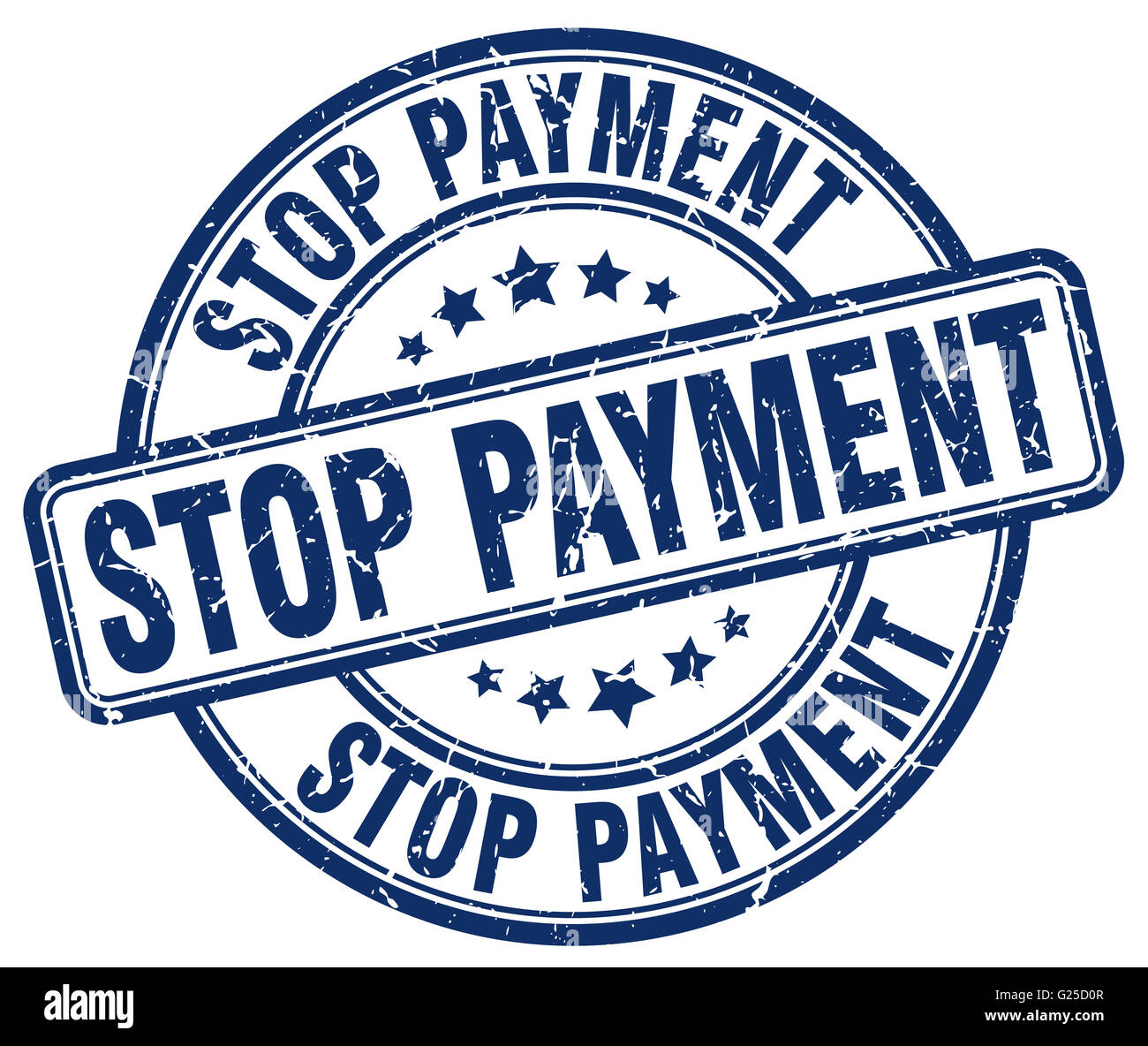 stop payment blue grunge round vintage rubber stamp Stock Photo - Alamy