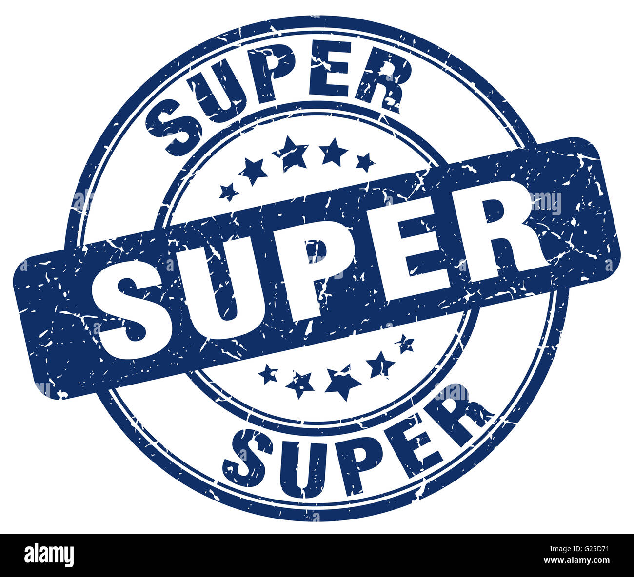 super blue grunge round vintage rubber stamp Stock Photo - Alamy