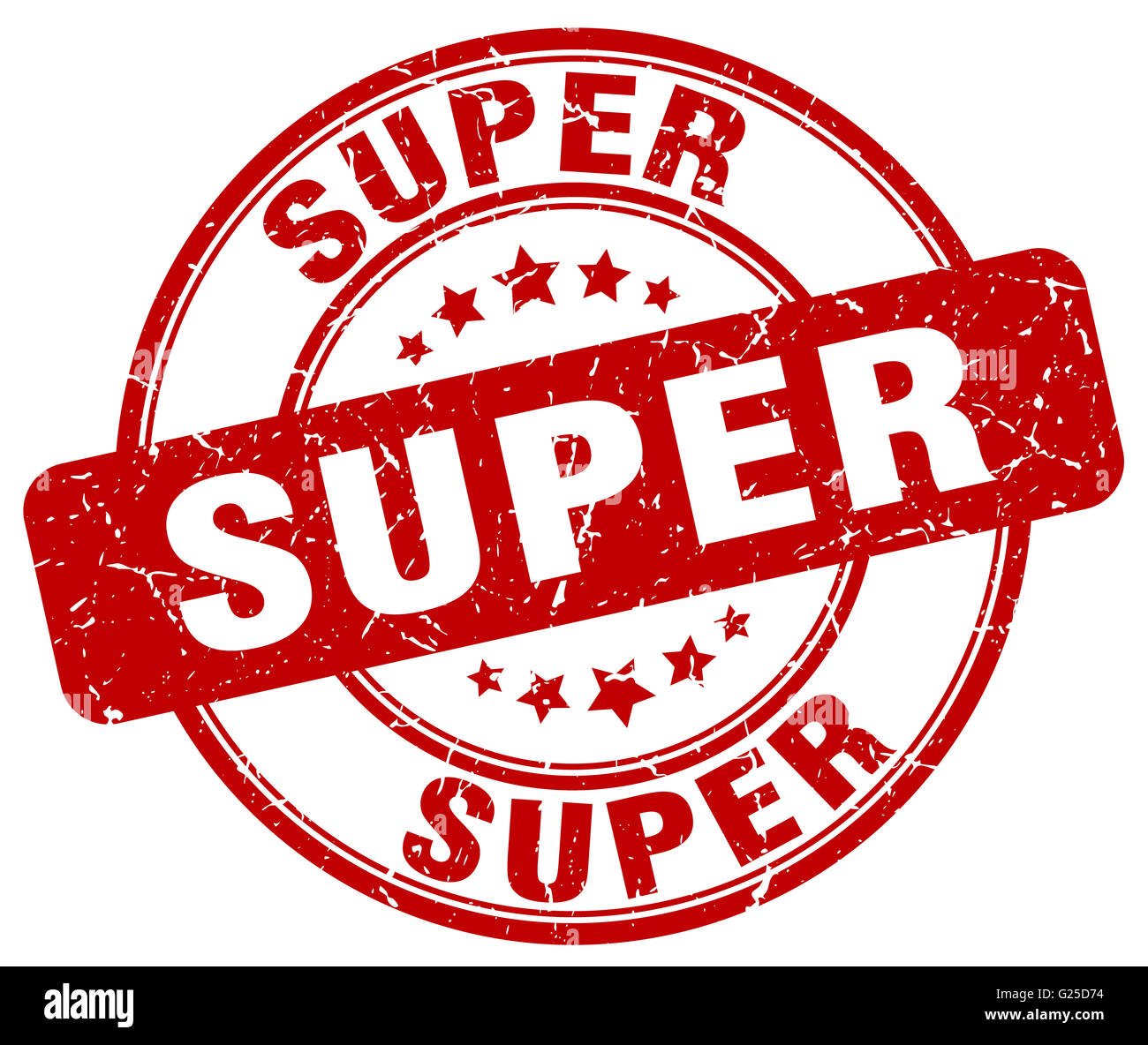 super red grunge round vintage rubber stamp Stock Photo - Alamy