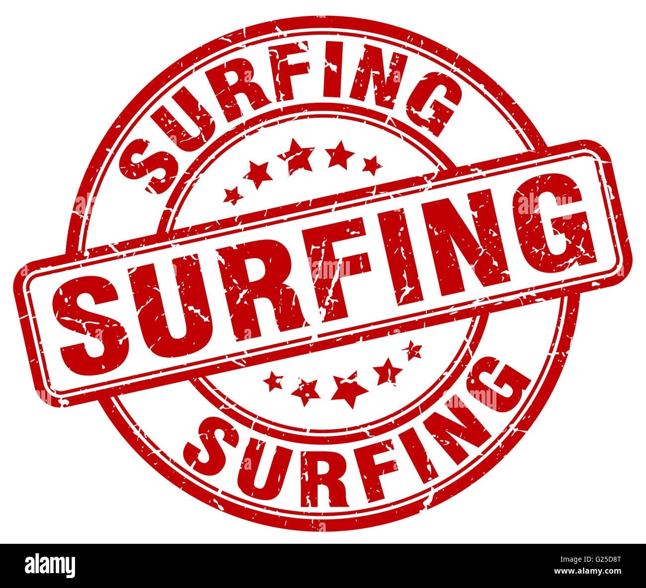 surfing red grunge round vintage rubber stamp Stock Photo - Alamy