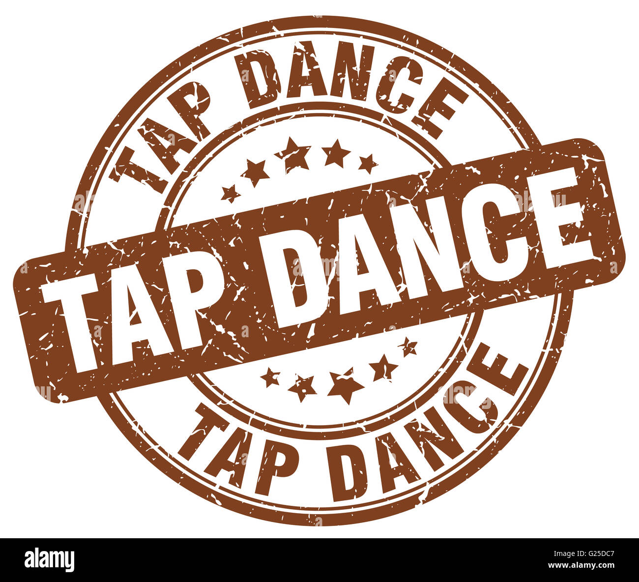tap dance brown grunge round vintage rubber stamp Stock Photo - Alamy