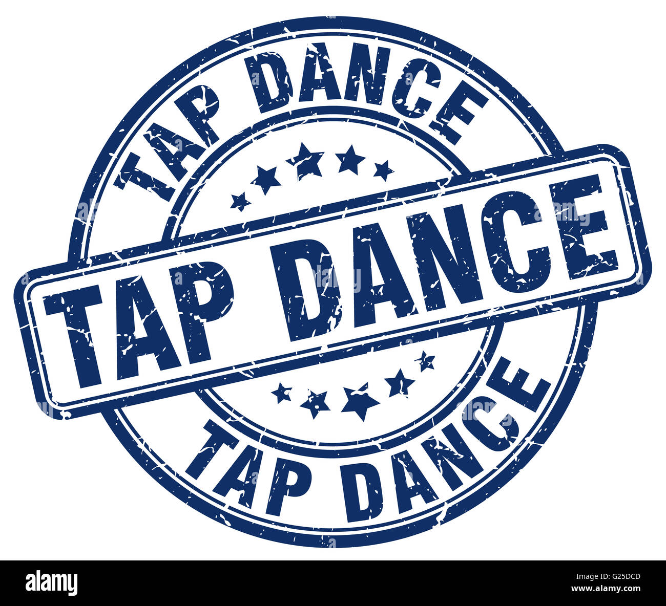 tap dance blue grunge round vintage rubber stamp Stock Photo - Alamy