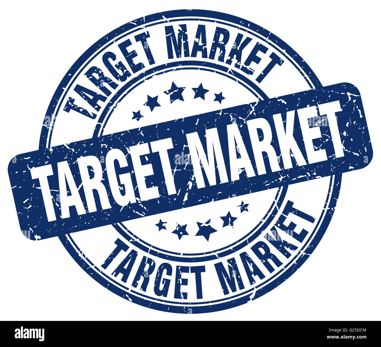 target market blue grunge round vintage rubber stamp Stock Photo - Alamy