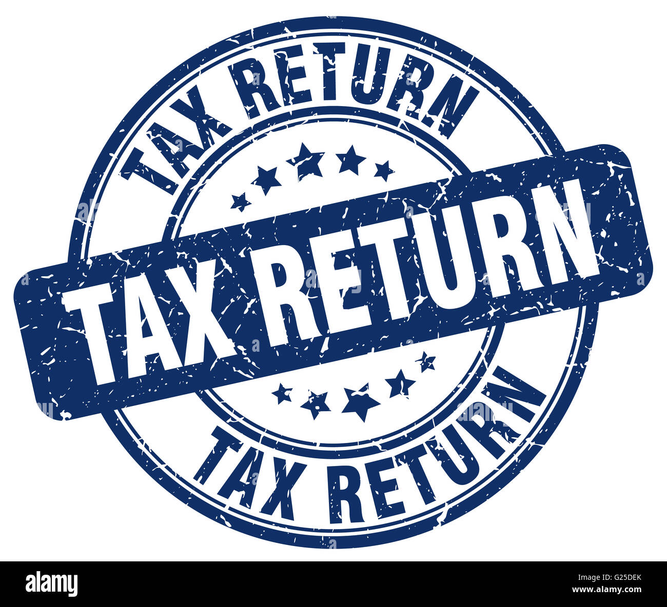 tax return blue grunge round vintage rubber stamp Stock Photo - Alamy