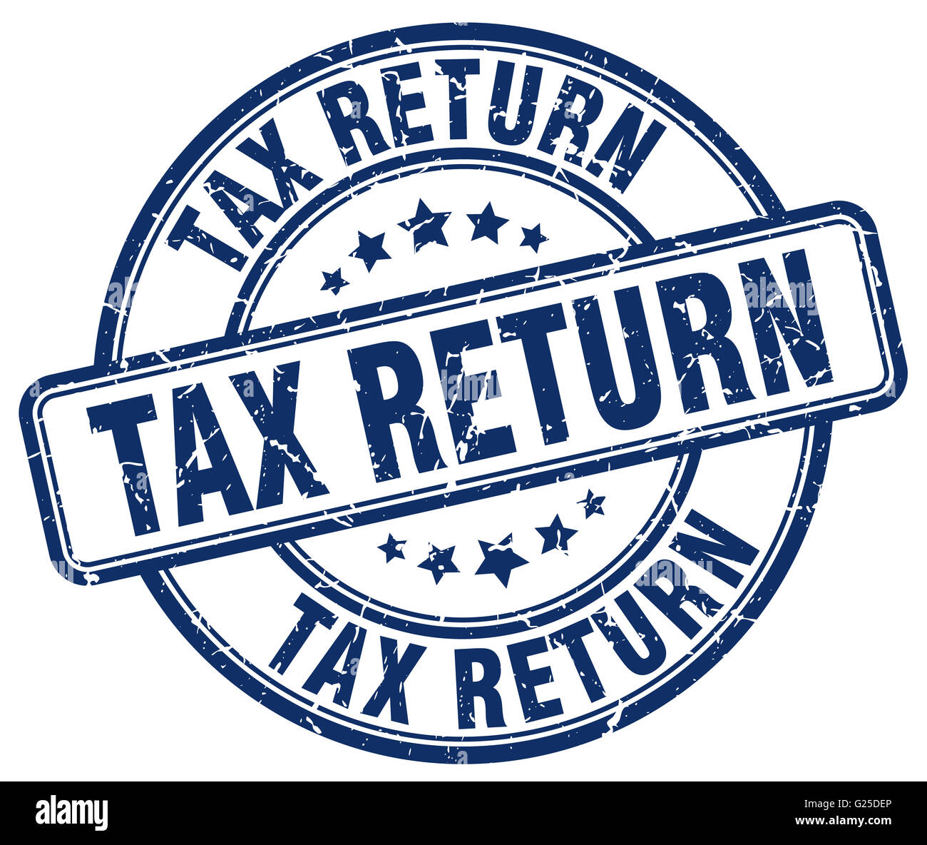 tax return blue grunge round vintage rubber stamp Stock Photo - Alamy