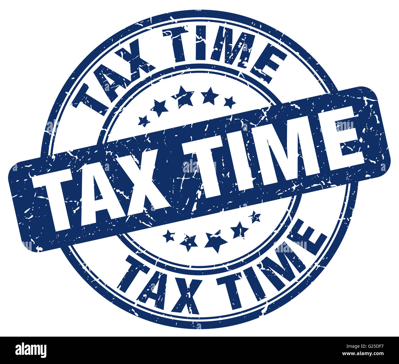 tax time blue grunge round vintage rubber stamp Stock Photo - Alamy
