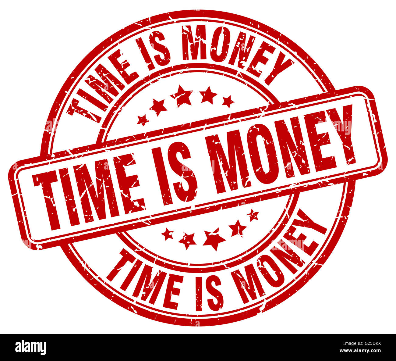 time is money red grunge round vintage rubber stamp Stock Photo - Alamy