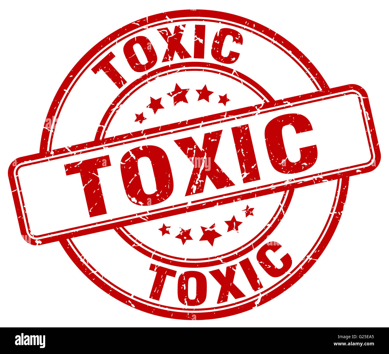 toxic red grunge round vintage rubber stamp Stock Photo - Alamy