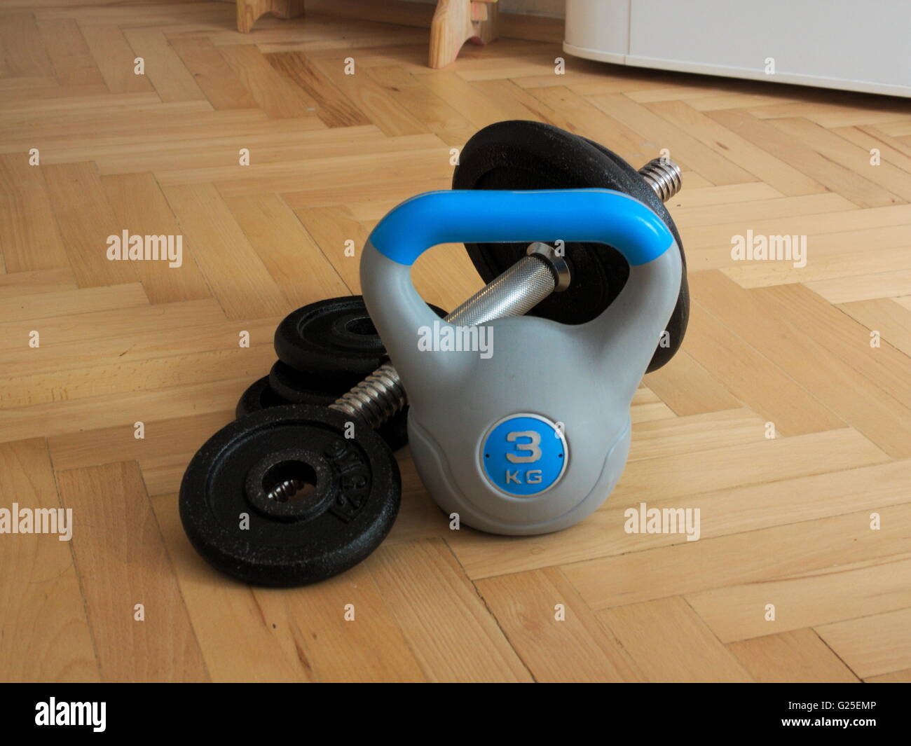 tools for home bodybuilding and fitness Stock Photo - Alamy