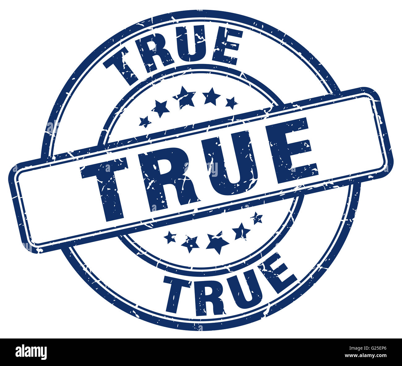 true blue grunge round vintage rubber stamp Stock Photo - Alamy