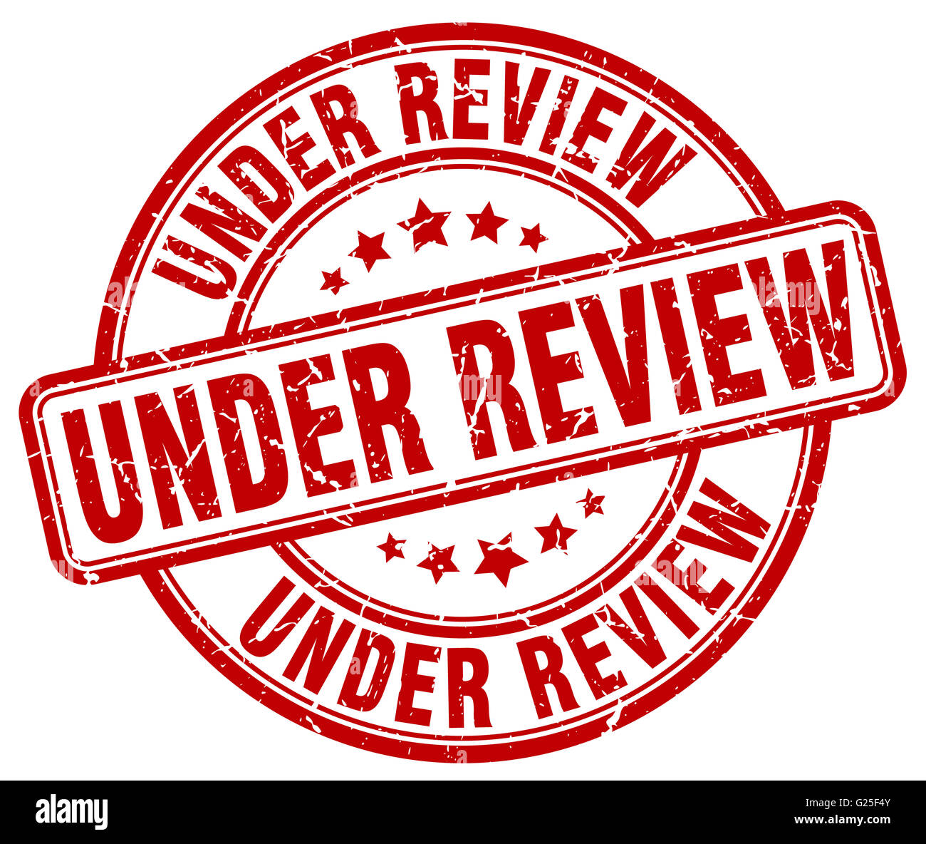 under review red grunge round vintage rubber stamp Stock Photo - Alamy