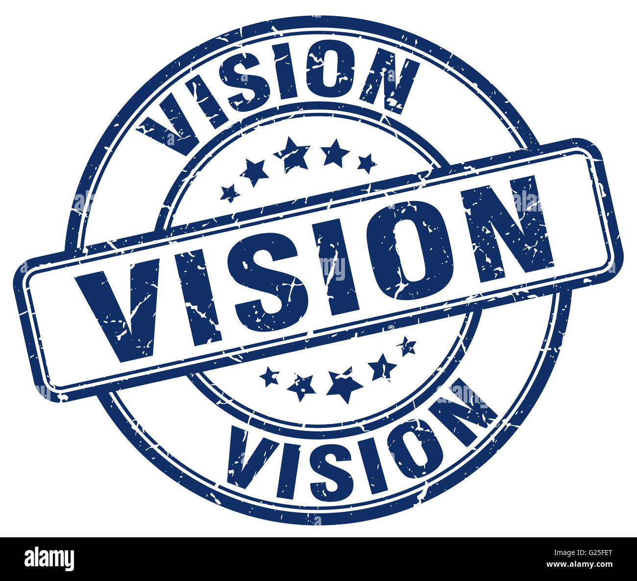 vision blue grunge round vintage rubber stamp Stock Photo - Alamy