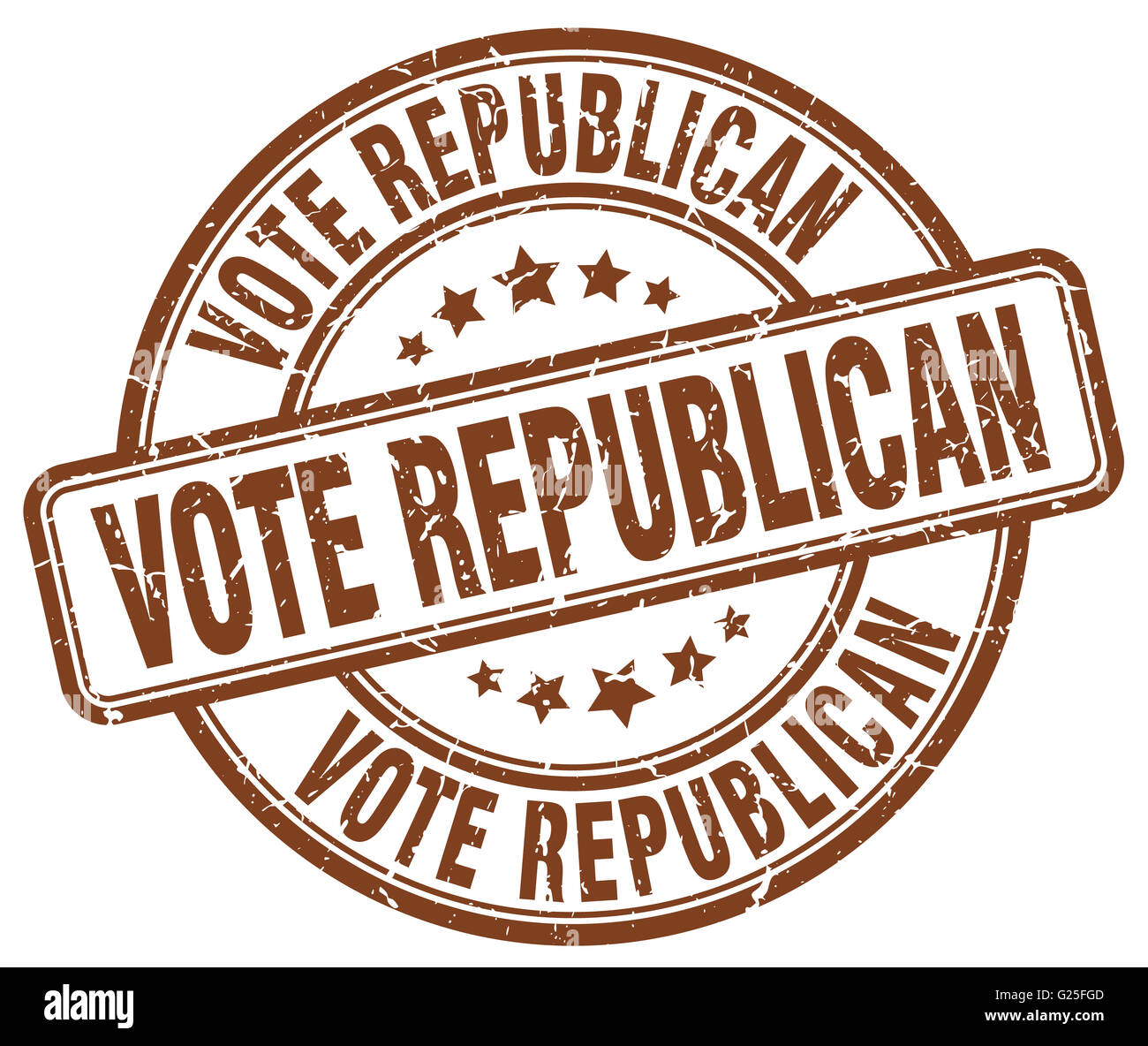 vote republican brown grunge round vintage rubber stamp Stock Photo - Alamy