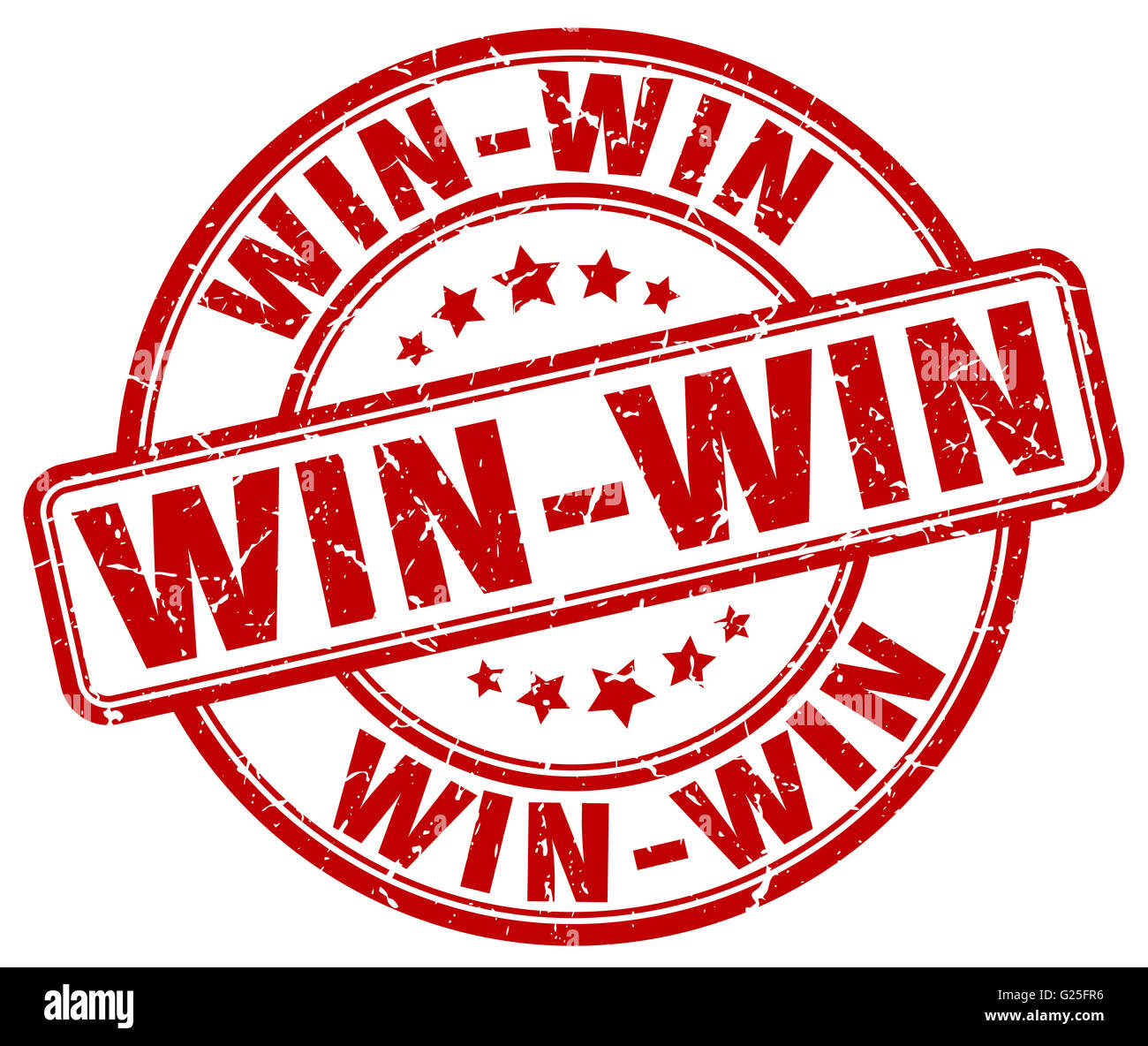 win-win red grunge round vintage rubber stamp Stock Photo - Alamy