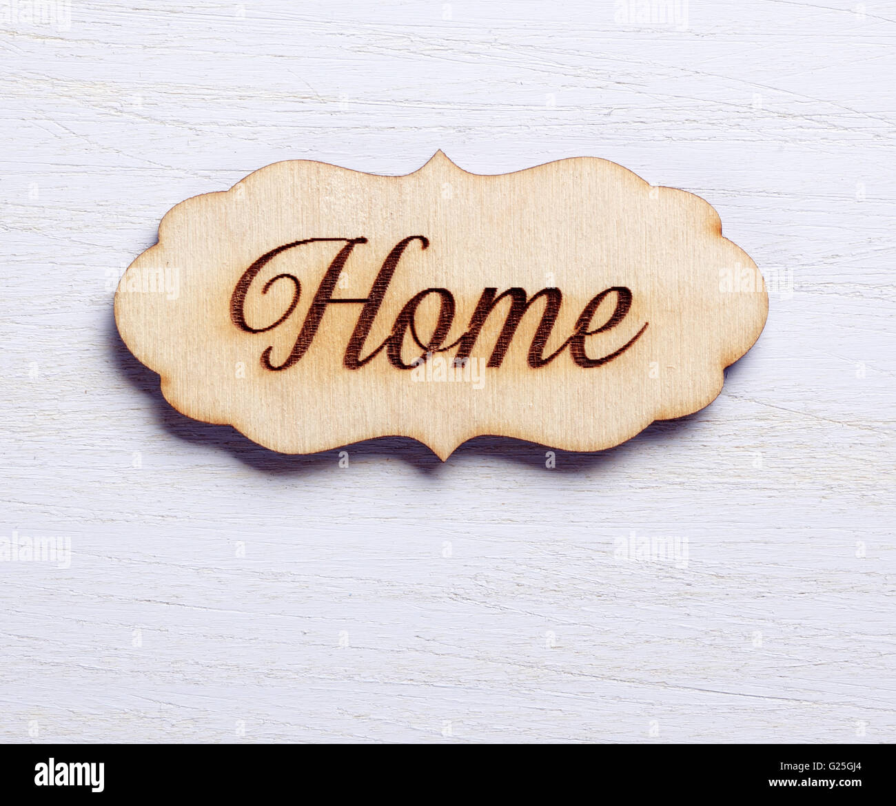 Rustic wooden home tag Stock Photo - Alamy