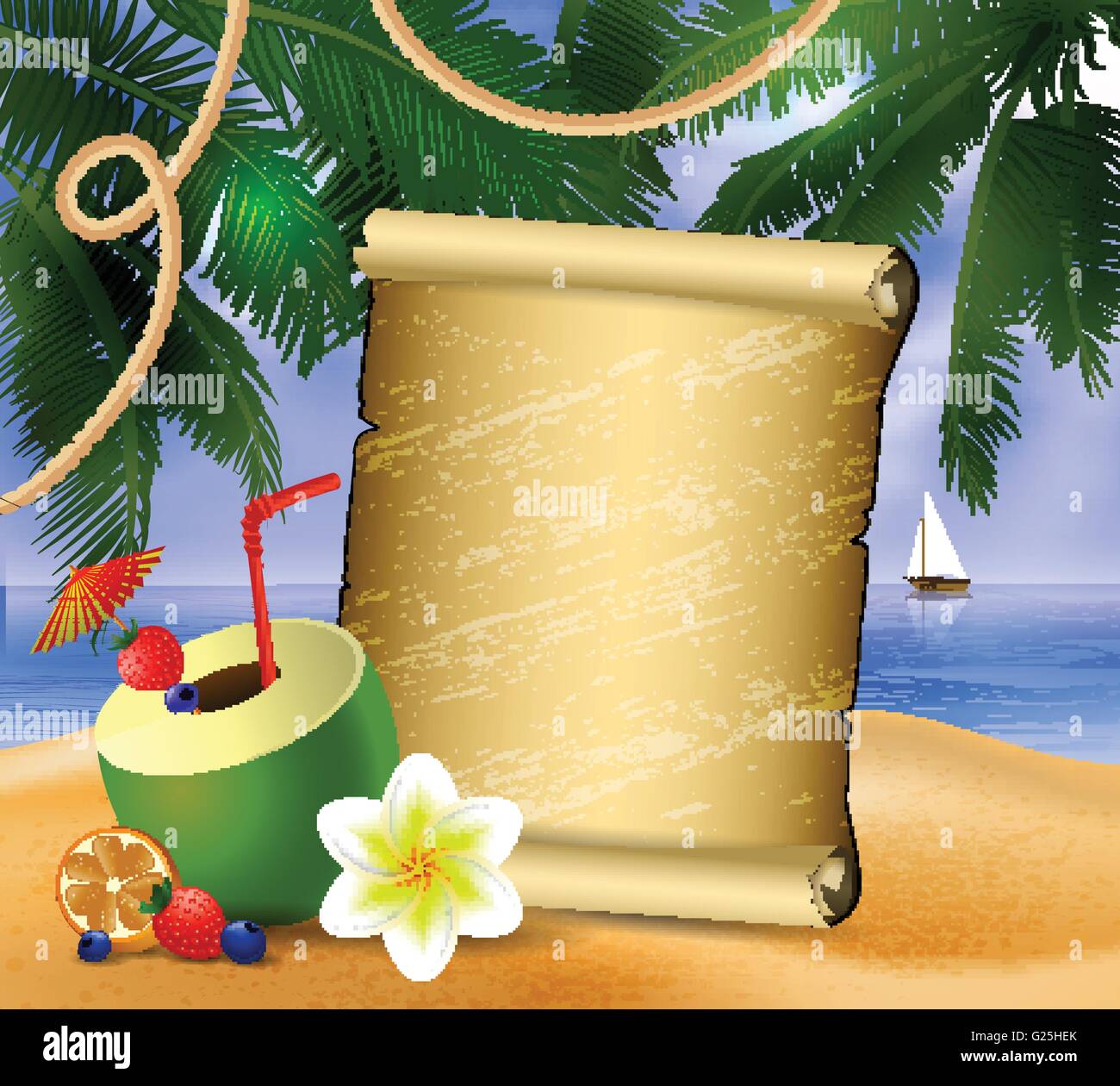old paper on tropical background Stock Vector Image & Art - Alamy