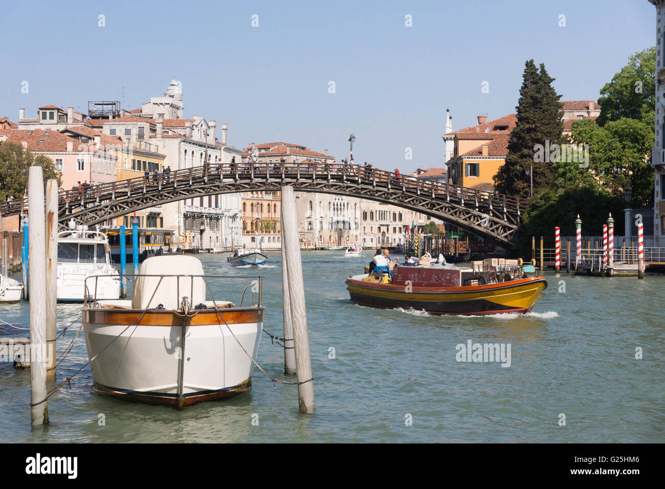 The Ponte dell'Accademia, Venice, the only wooden bridge to cross the ...