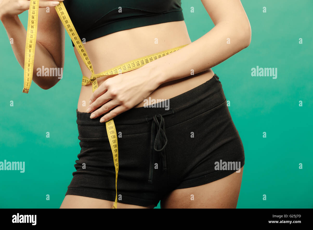 Weight loss, slim body, healthy lifestyle concept. Fit fitness girl ...