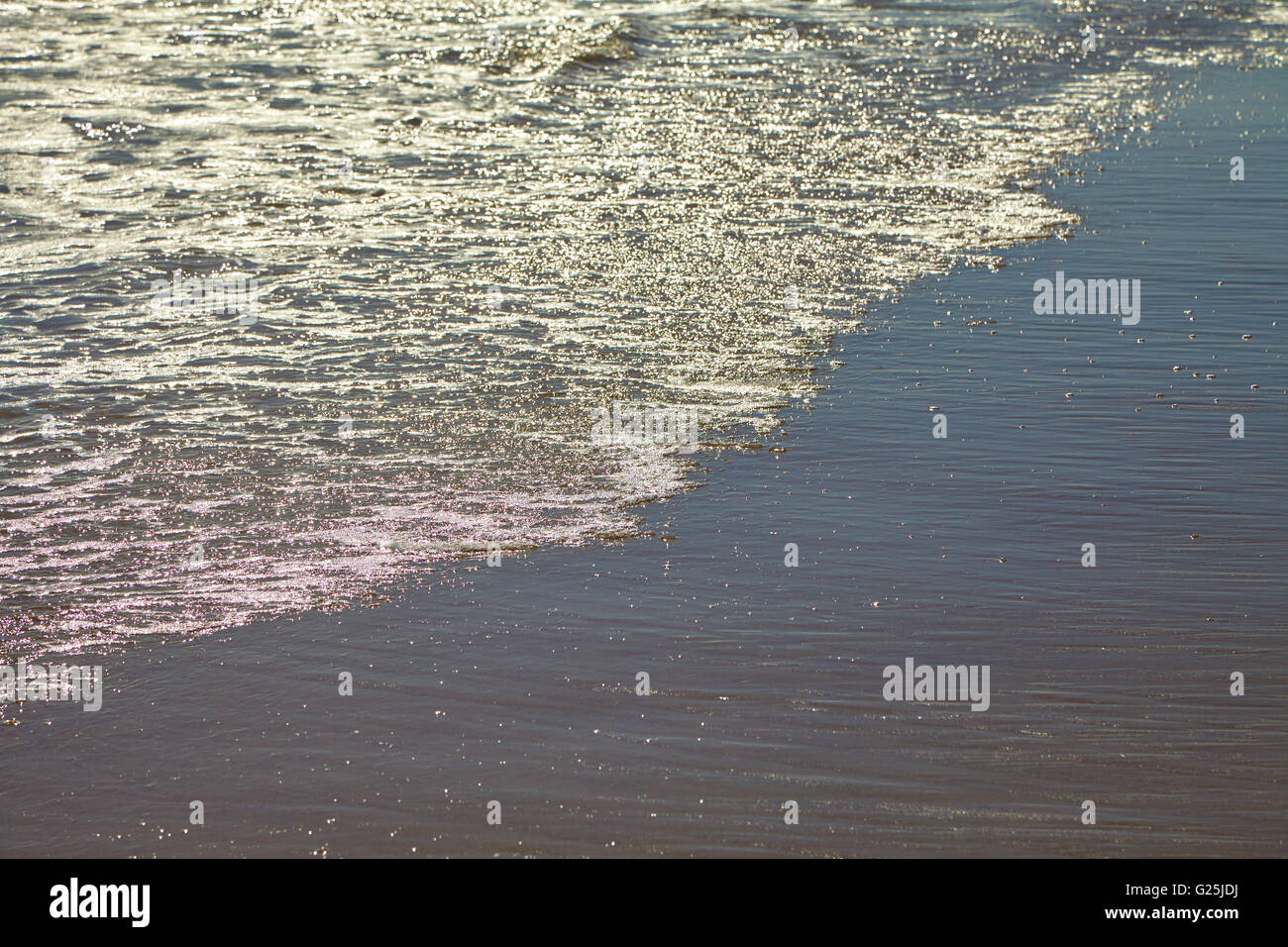 Seafoam on a sandy beach Stock Photo - Alamy