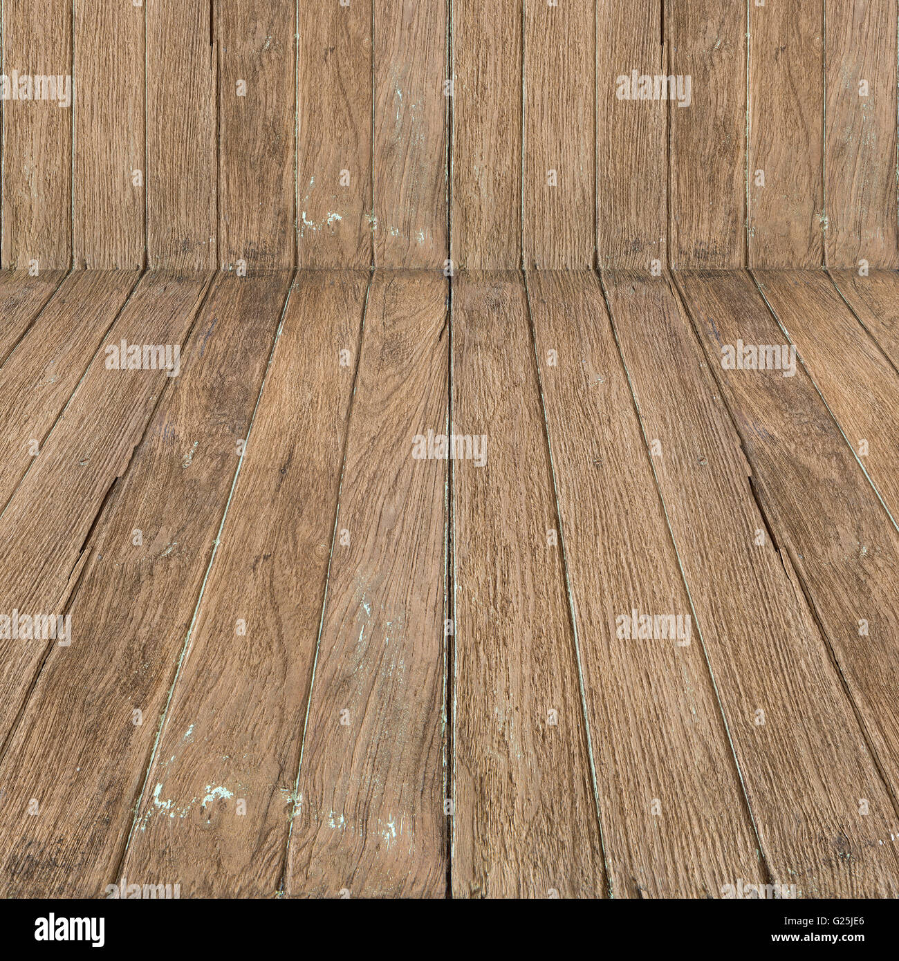 Wall and floor old wood plank texture perspective for background Stock ...