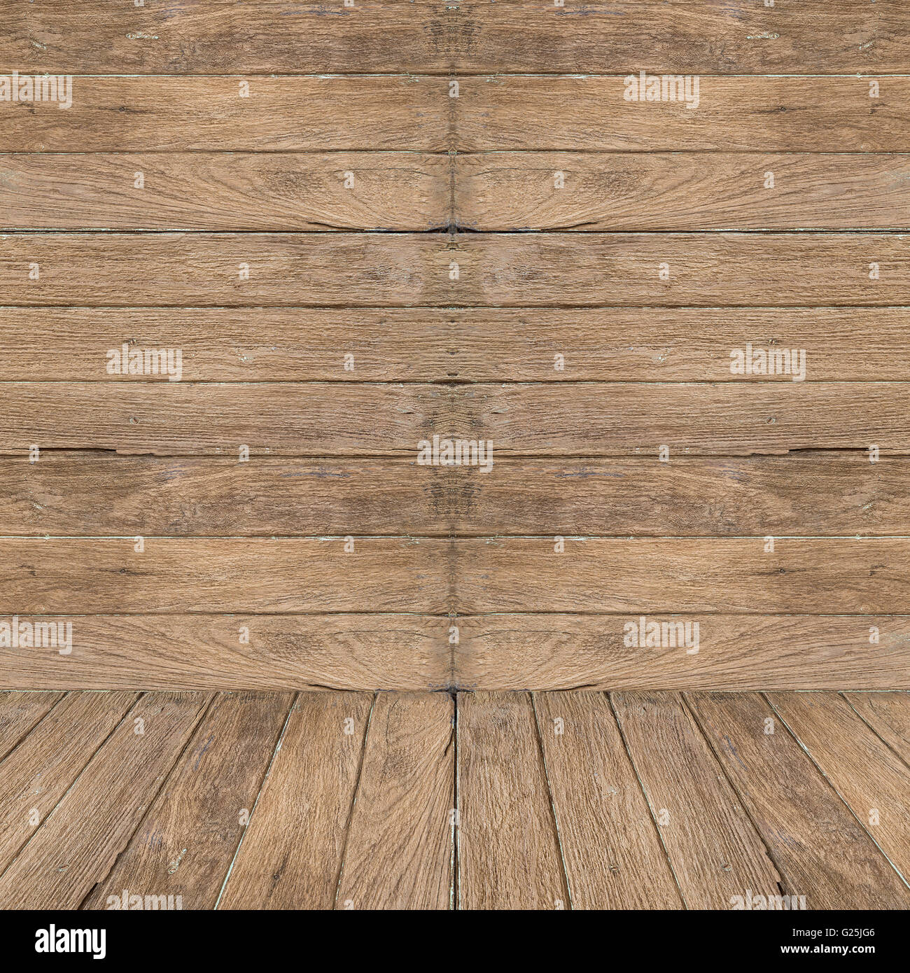 Wall and floor old wood plank texture perspective for background Stock ...