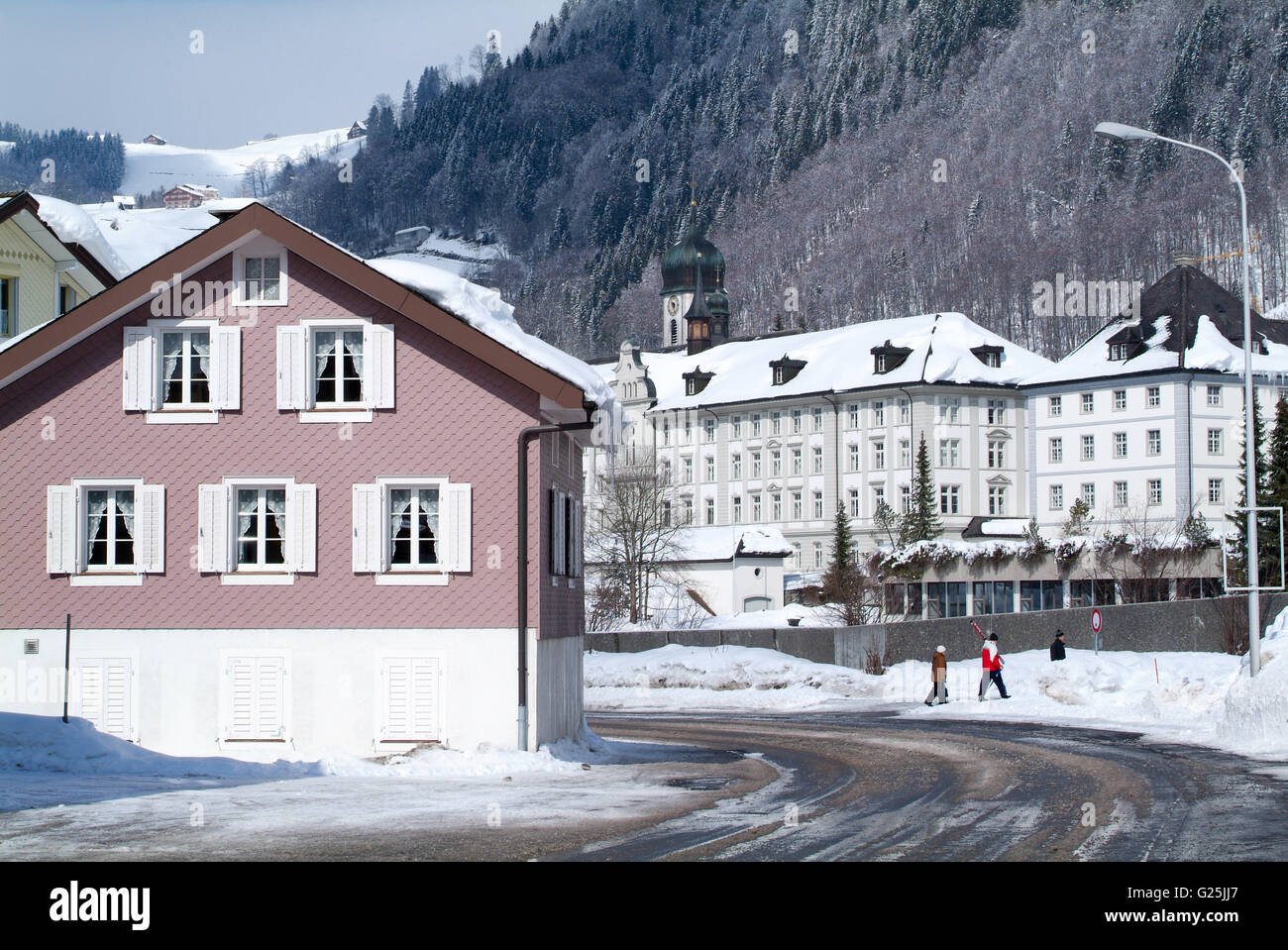 The village of Engelberg on the Swiss alps Stock Photo - Alamy