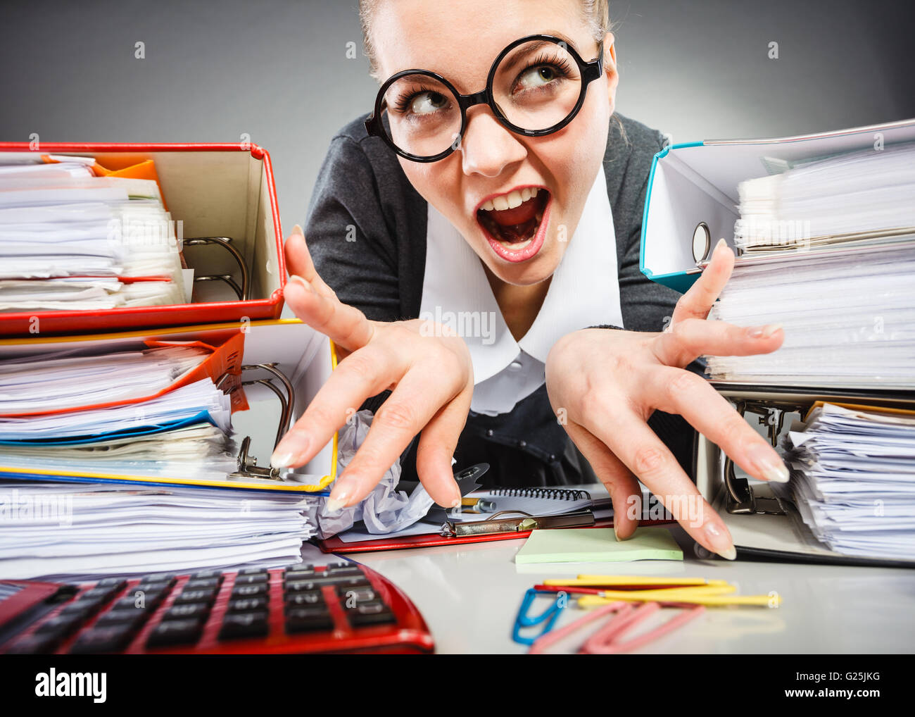 Woman expression crazy madness insane hi-res stock photography and ...