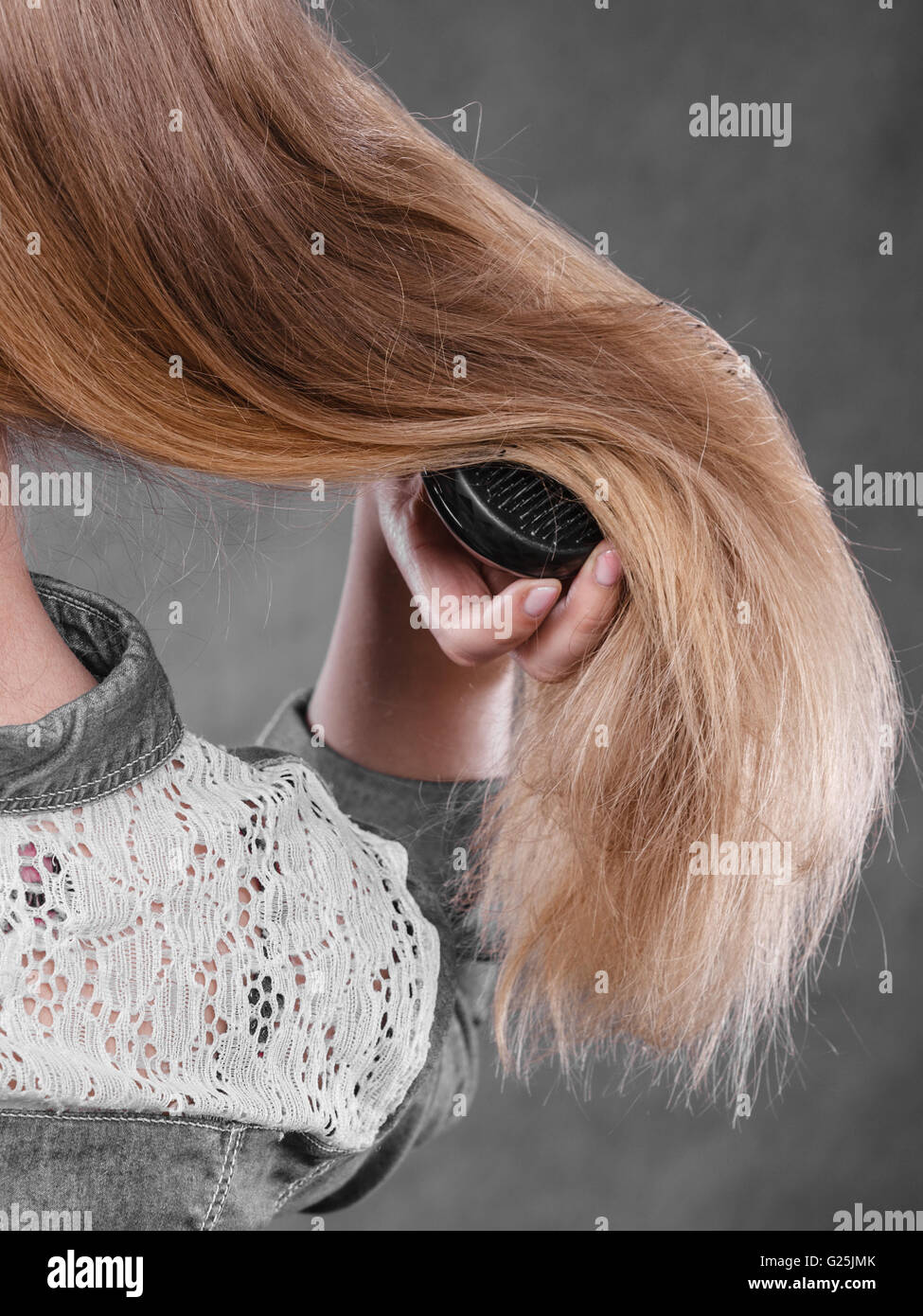 Blonde Straight Hair Back View