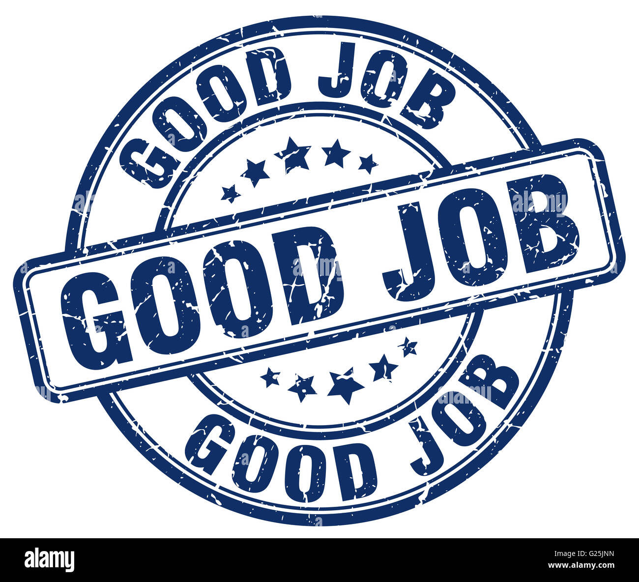 good job blue grunge round vintage rubber stamp Stock Photo - Alamy