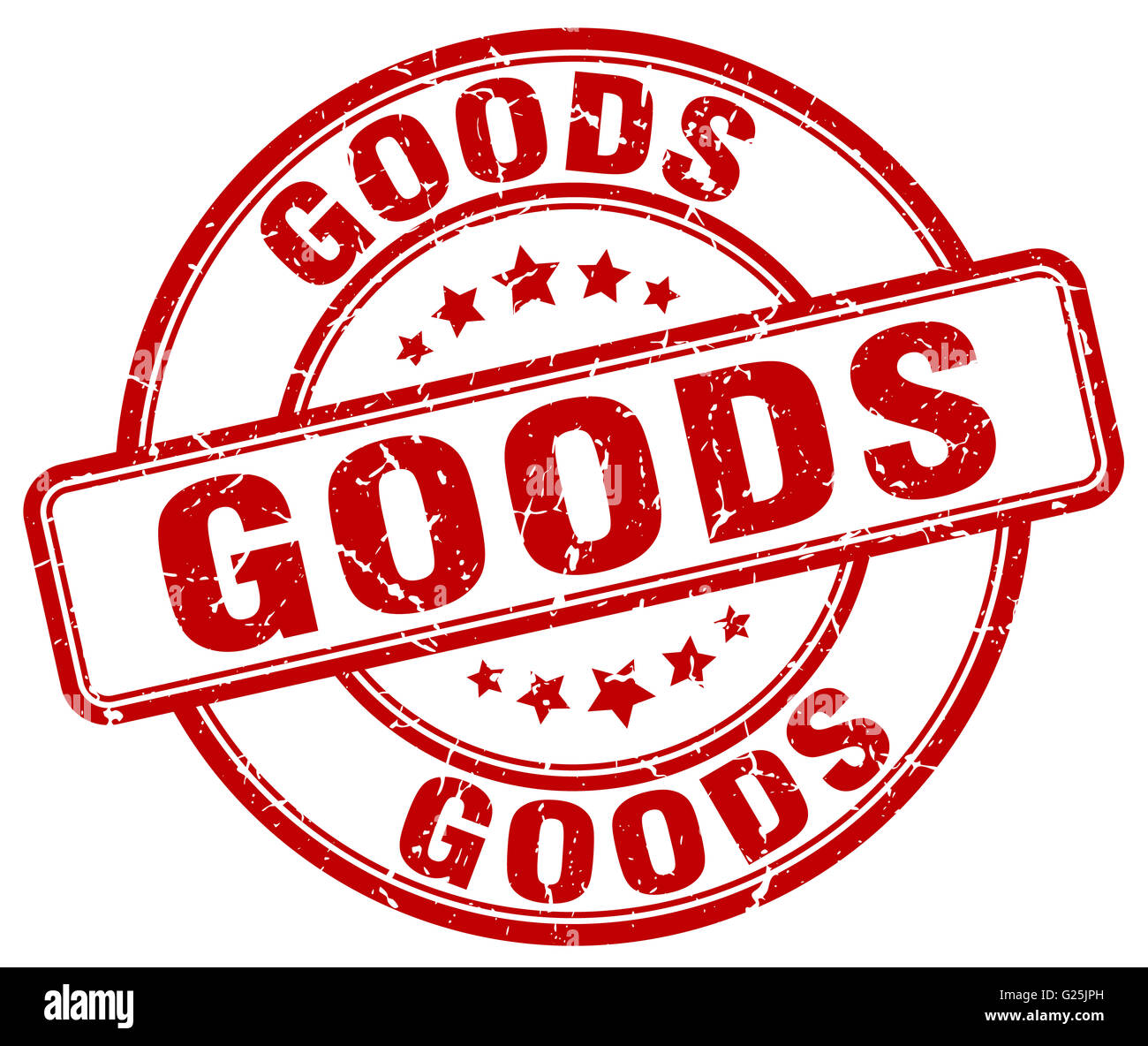 goods red grunge round vintage rubber stamp Stock Photo - Alamy