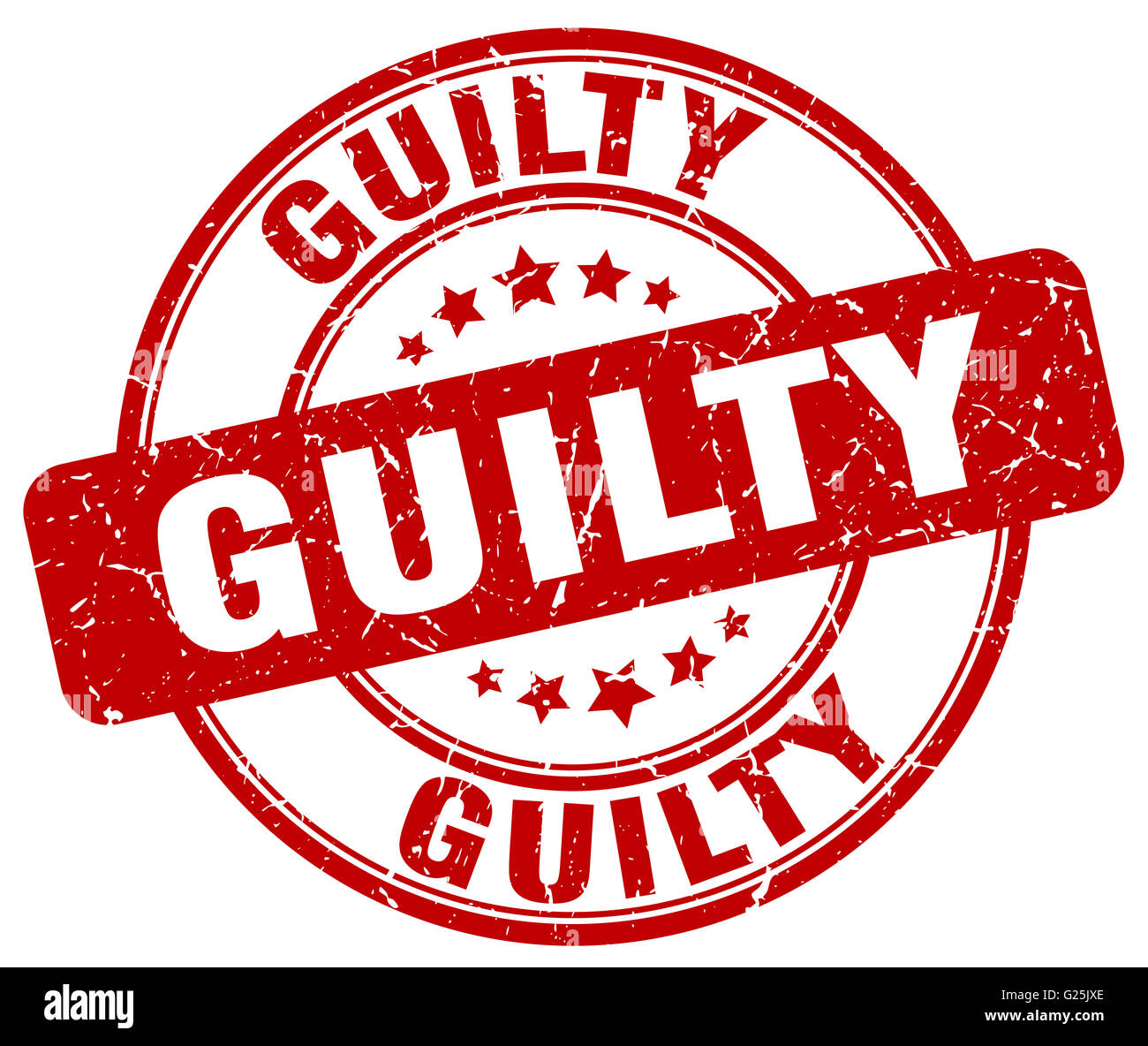 guilty red grunge round vintage rubber stamp Stock Photo - Alamy
