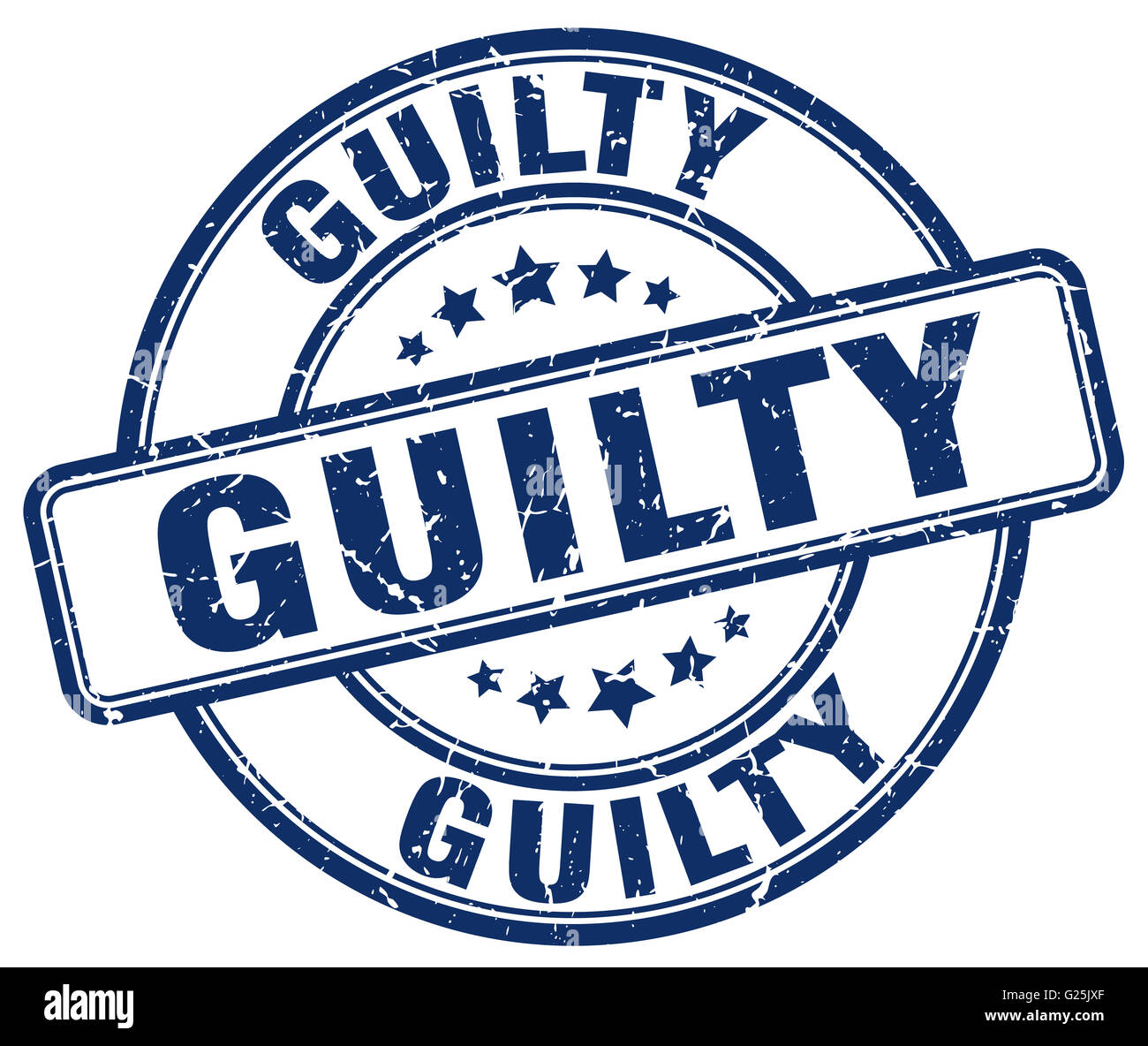 guilty blue grunge round vintage rubber stamp Stock Photo - Alamy