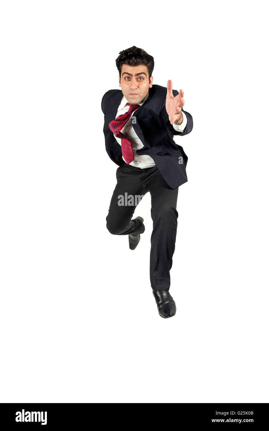 Business man jumping running forward hi-res stock photography and ...