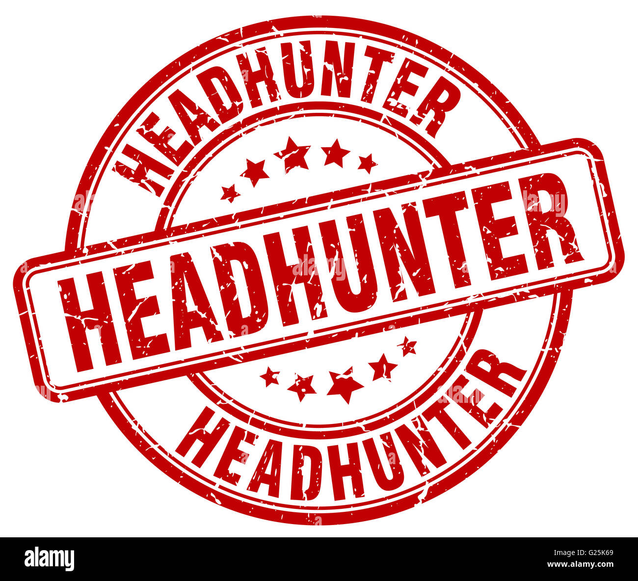 headhunter red grunge round vintage rubber stamp Stock Photo - Alamy