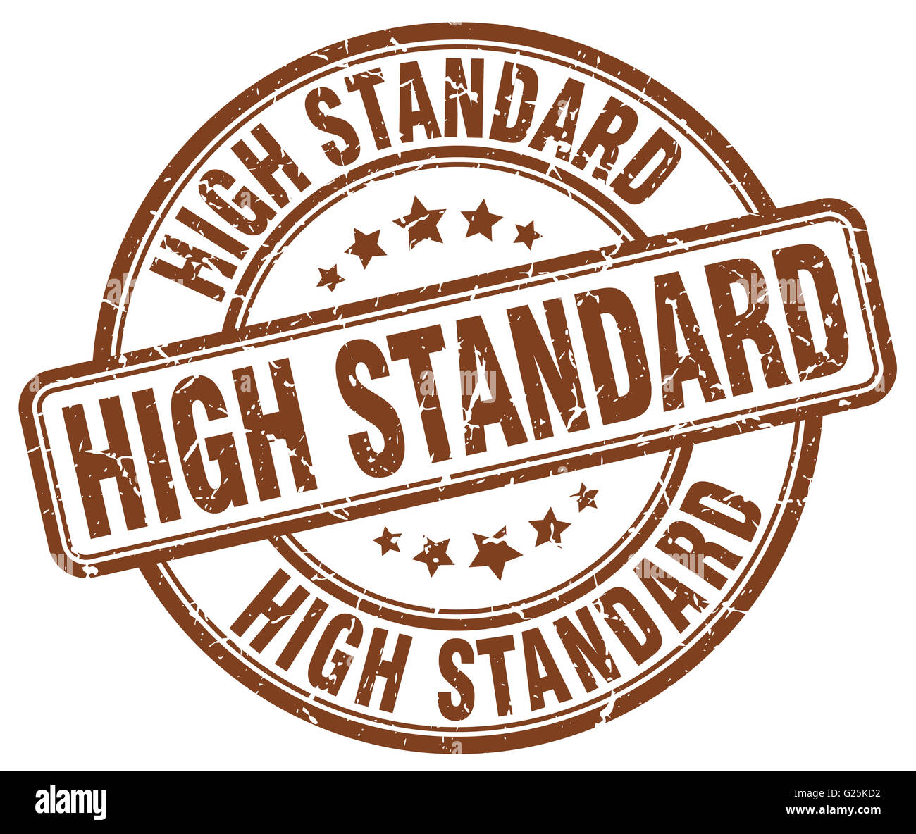 high standard brown grunge round vintage rubber stamp Stock Photo - Alamy