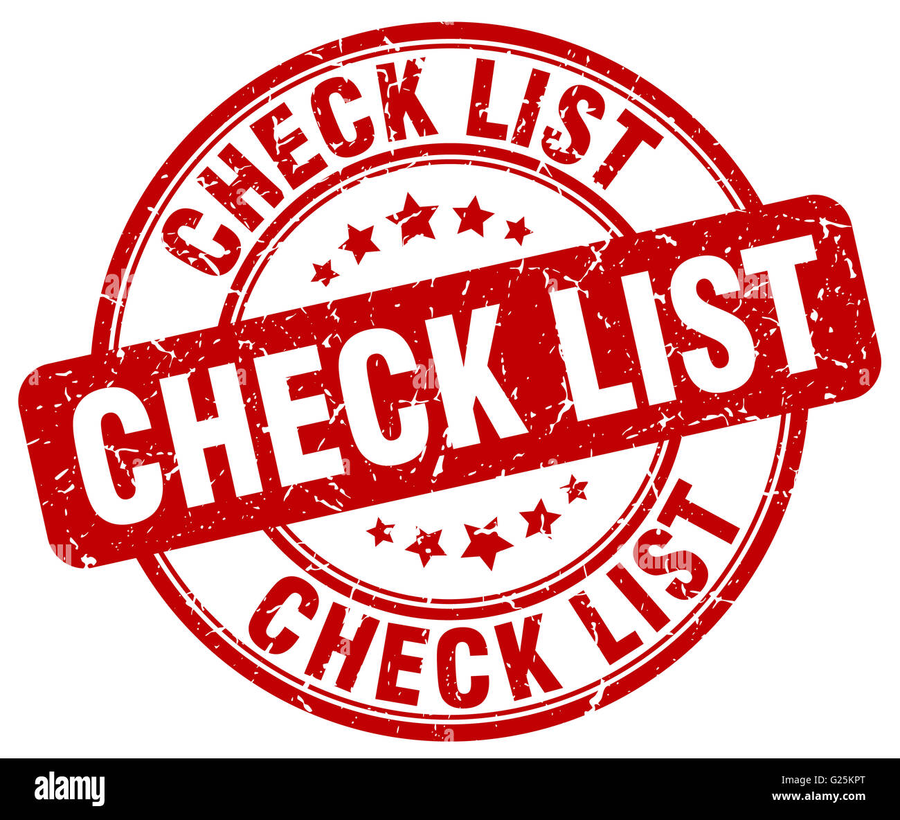 check list red grunge round vintage rubber stamp Stock Photo - Alamy