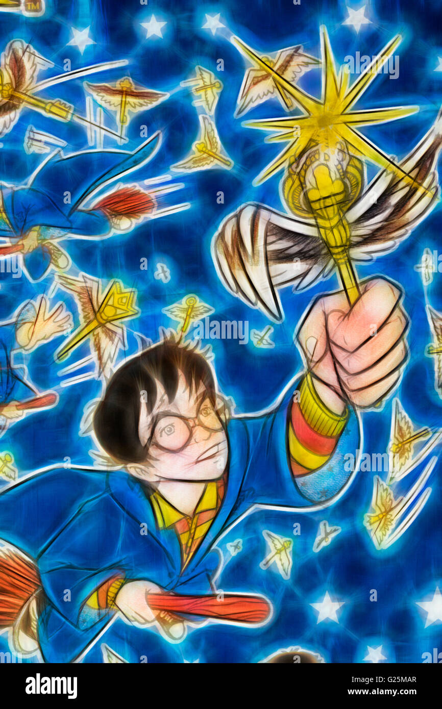 Close up of detail on Harry Potter material with Fractalius filter ...