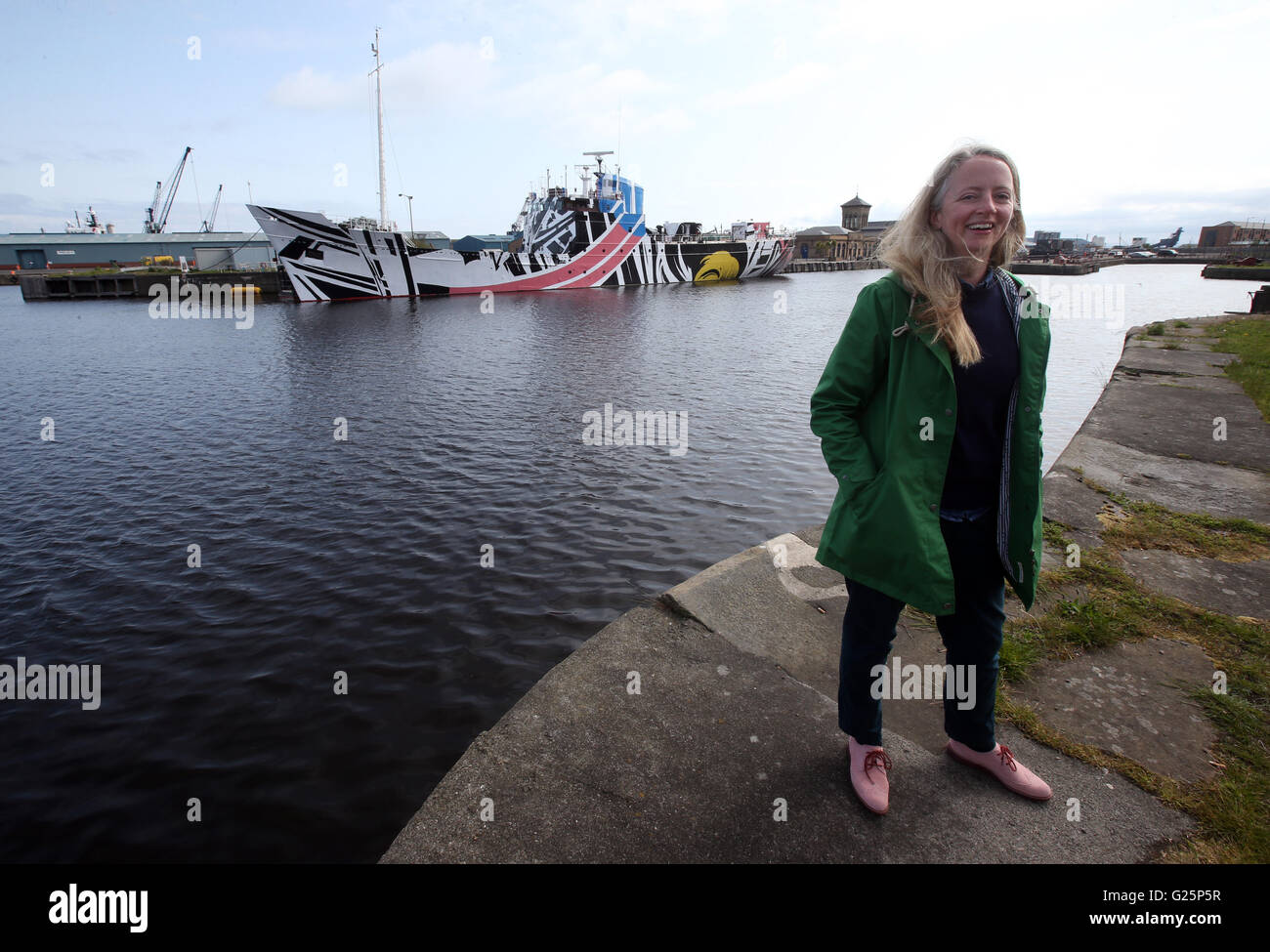 Artist Ciara Phillips with MV Fingal, during a photo call to unveil her ...