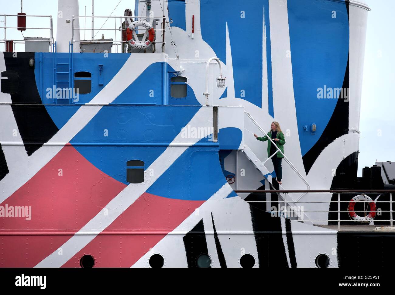Artist Ciara Phillips aboard MV Fingal, during a photo call to unveil ...