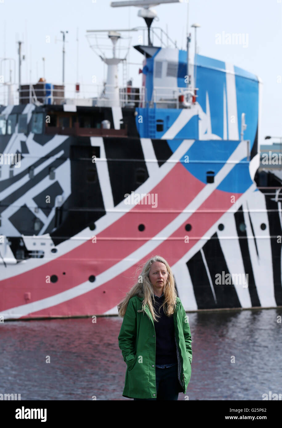 Artist Ciara Phillips with MV Fingal, during a photo call to unveil her ...